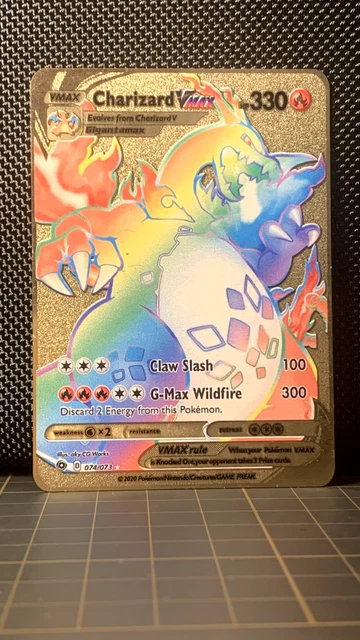 POKÉMON CHARIZARD VMAX Champion's Path 074/073 Gold Metal secret Rare ...