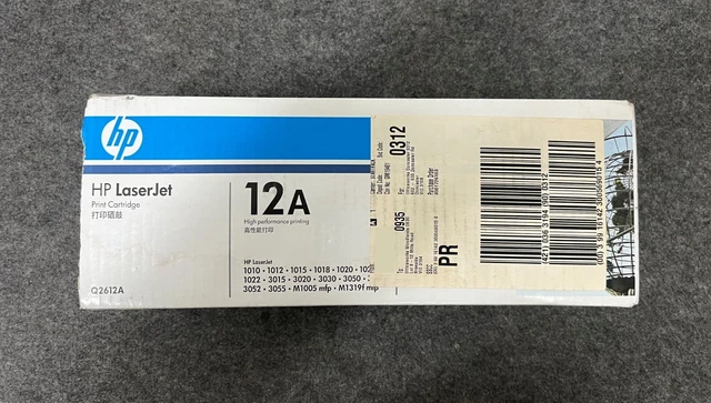 HEWLETT PACKARD HP 12A (Q2612A) Black Toner Cartridge Laserjet Ink ...