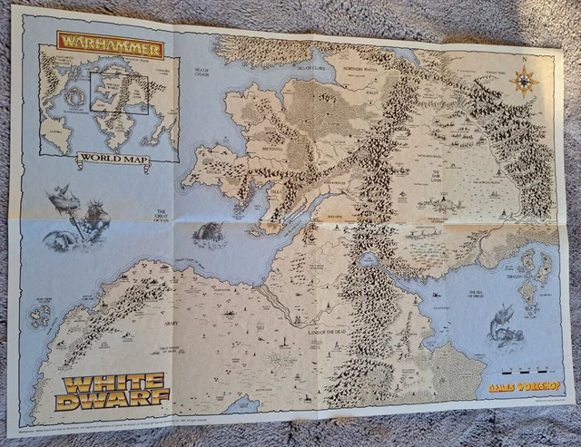 MAP OF THE Old World, Araby and the Dark Lands, Warhammer, WFRP, Poster ...