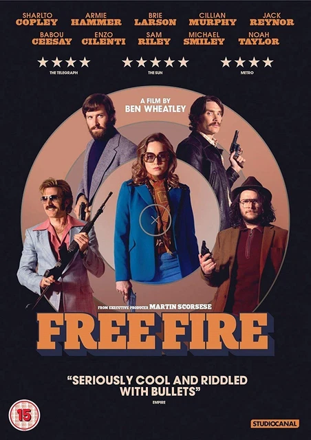FREE FIRE (DVD) Cillian Murphy Brie Larson Michael Smiley Sam Riley ...