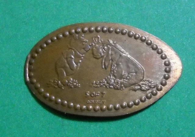 WINNIE THE POOH & Eeyore elongated penny Disney USA cent copper ...