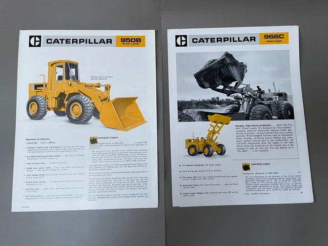CATERPILLAR 950B AND 966C Wheel Loader Brochures £3.99 - PicClick UK