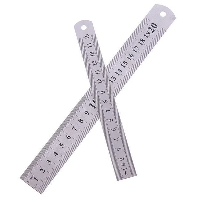 STAINLESS STEEL METAL Ruler Metric Rule Precision Double Sided ...