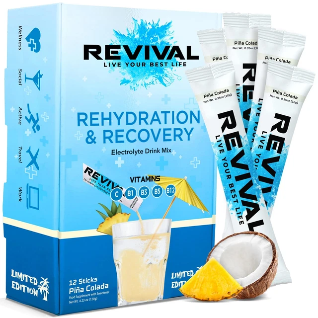 REVIVAL RAPID REHYDRATION Electrolytes Powder High Strength Vitamin C ...