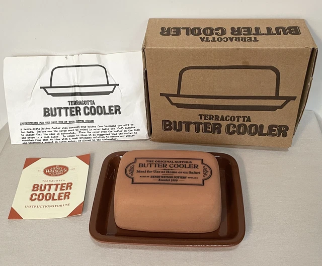 HENRY WATSON POTTERY Original Suffolk Butter Cooler Dish Terracotta ...