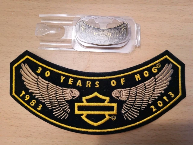 HARLEY DAVIDSON HOG 30 years patch and pin £17.99 - PicClick UK