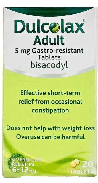 DULCOLAX 5MG GASTRO-RESISTANT Constipation Laxative Tablets - Pack of ...
