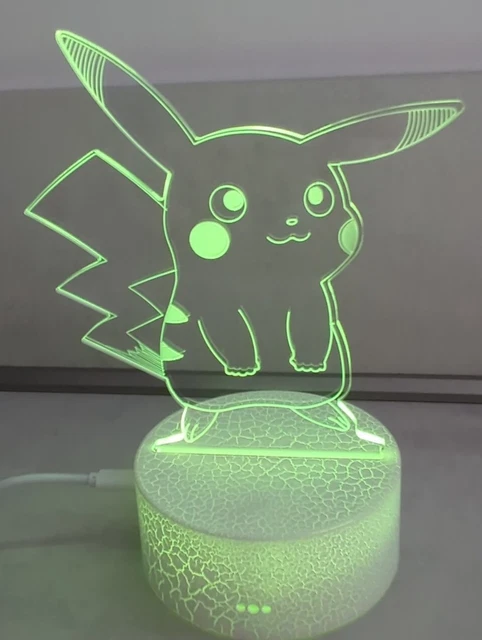 POKEMON PIKACHU CREATIVE 3D LED Visualization Lamp Table 7 Color ...