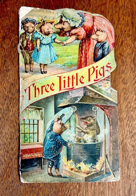 THREE LITTLE PIGS, 19th Century, Children’s Shape Book £29.91 - PicClick UK