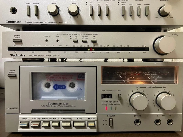 TECHNICS SU-C03 ST-C01 M07 Amplifier Tuner Cassette Deck Tested and ...