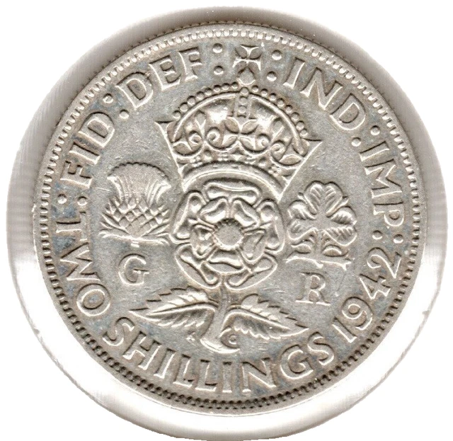 1942 GREAT BRITAIN 2 Shillings 50% Silver Coin $22.25 - PicClick CA