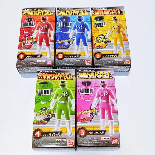 POWER RANGERS RESSHA Sentai ToQger Lot de 5 héros en vinyle souple ...