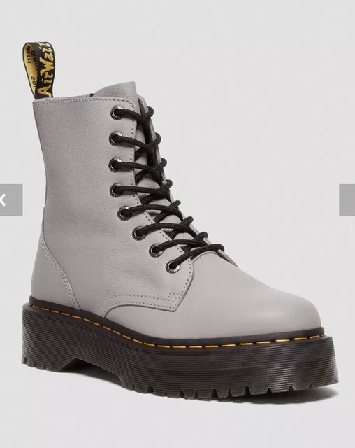 DR. MARTENS JASON III Pisa Leather Platform Boots Zinc Grey Size 10 £95 ...