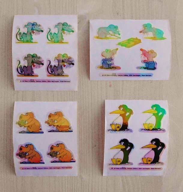ULI STEIN AUFKLEBER Sticker 4er Set freche Maus Pinguin Schweinchen EUR ...