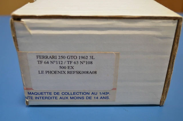 1/43 LE PHOENIX Ferrari 250Gto con Motore Limitata Da 500 Pieces EUR ...