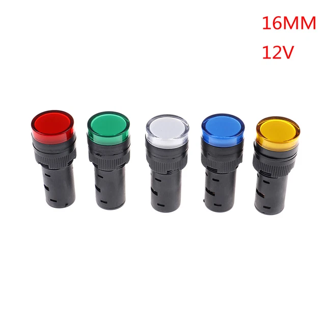 1PC 16MM 12V LED pilot panel indicator signal warning light lamp AC/DC B-wf EUR 2,36 - PicClick IT