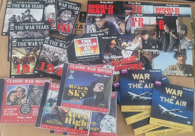 DAILY MAIL 32 Classic War DVDs Movies Documentaries £12.92 - PicClick UK