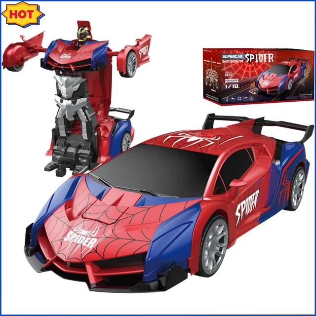 RC SPIDER-MAN TRANSFORMERS RECHARGEABLE Remote Control Car Toy Boys ...