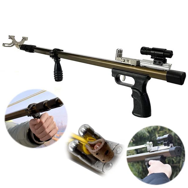 FIONDA CATAPULTA TELESCOPICA in acciaio inox aggiornato arco laser ...