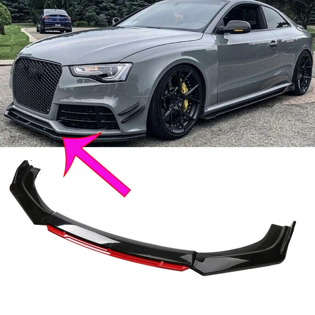 FRONT BUMPER LIP Spoiler Splitter Body Kit Glossy+Red for Audi A3 A4 A6 ...