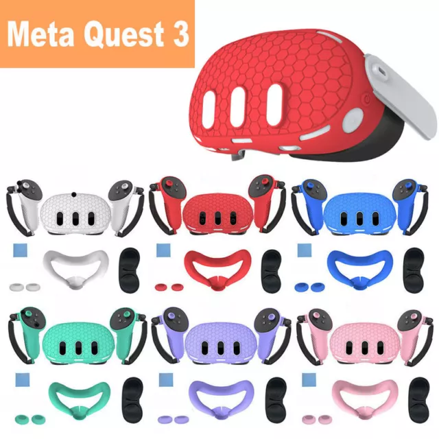 FOR META QUEST 3 VR Controller Face Cover Silicone Case Eye mask ...