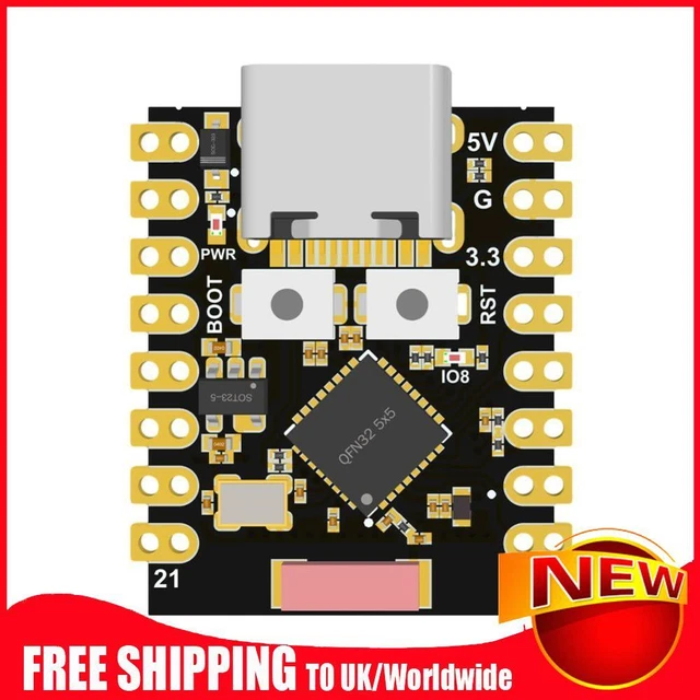 ESP32-C3 DEV BOARD 3.3-6V Power Supply ESP32 SuperMini Low Power (Black) £8.69 - PicClick UK