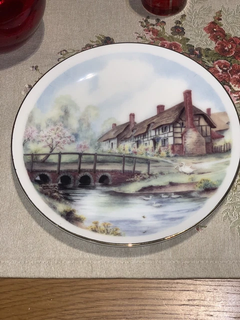 FENTON BONE CHINA Cottages Of Rural England Plate. "Langley On The ...