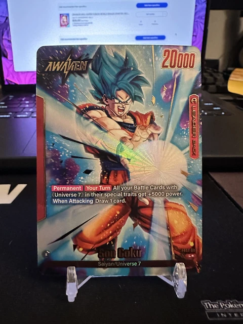 CARTA MONDIALE SON Goku Leader Alt Art FB01-001 Dragon Ball Fusion quasi nuova EUR 145,67 ...