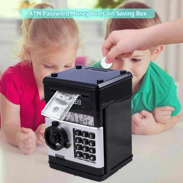 ELECTRONIC PIGGY BANK ATM Password Money Coin Automatic Safe Saving Box ...