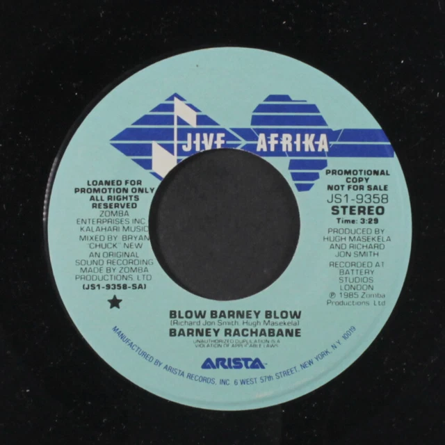 BARNEY RACHABANE : souff barney blow / même JIVE AFRIKA 7" simple 45 tr ...