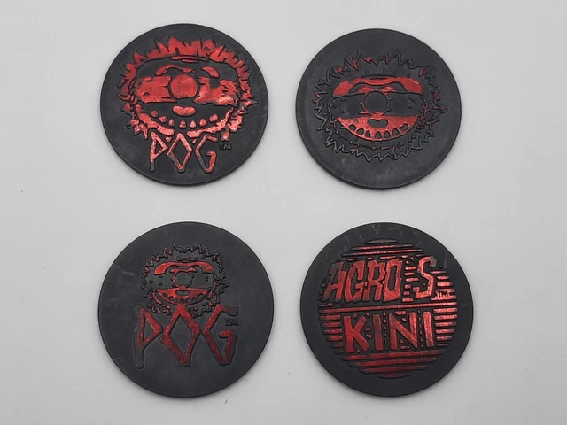 AGRO POGS 90S Kini Slammers X4 Cartoon Connection A2 A4 A5 A6 RED Pog ...