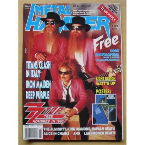 ZZ TOP METAL Hammer Magazine Oct 22 1990 Zz Top Cover With More Inside ...