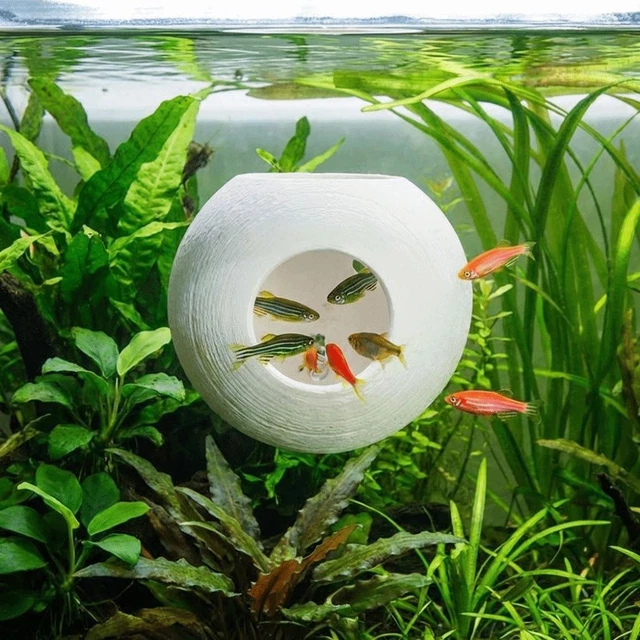 SPHERICAL AQUARIUM FISH Shelter 3D Printed Fish Tunnel Toy Reduce Fish ...