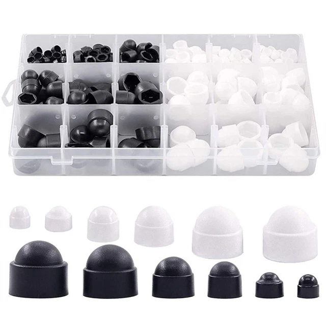 300PCS PLASTIC BOLT Covers M4 M5 M6 M8 M10 M12 Dome Caps Kit Screw Caps ...