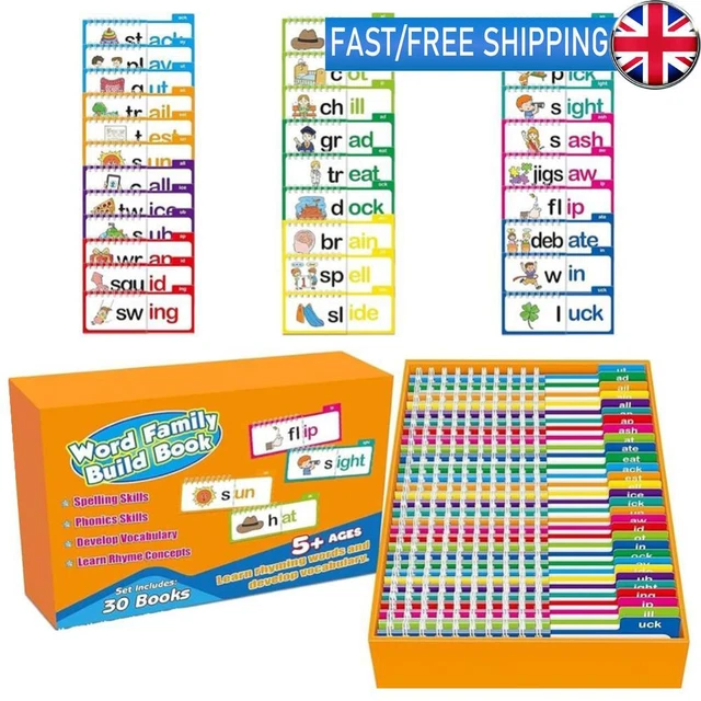 CVC WORD FLIP Chart Vowel Word Flashcards Montessori Words Spelling Toy ...