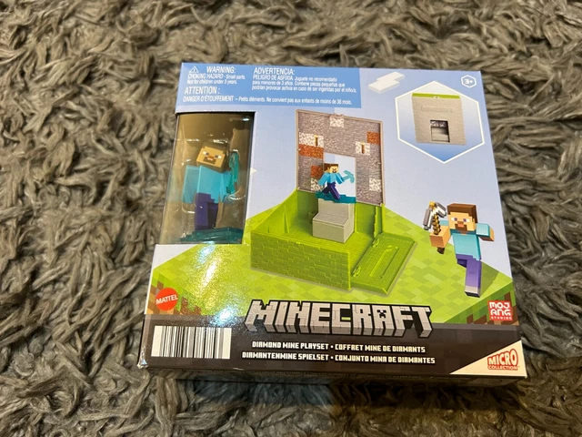 MINECRAFT MICRO COLLECTION Diamond Mine Playset With Figure (New Sealed ...
