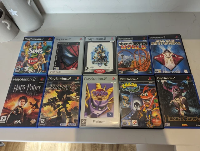 10 GAME PS2 Game Bundle Crash Bandicoot- Spyro - Spiderman - Sims ...