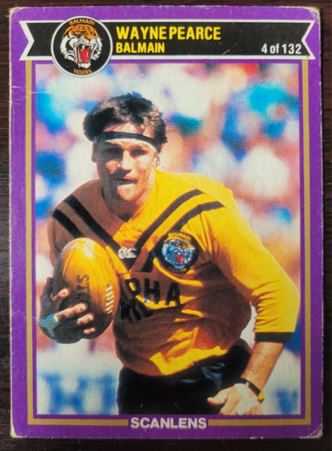1987 SCANLENS RUGBY League #4 Wayne Pearce (Balmain Tigers) $4.00 ...