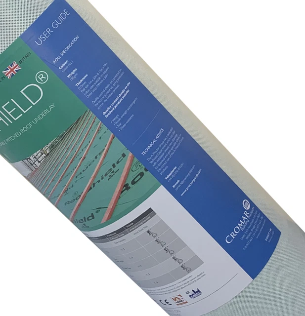 CROMAR PROCTOR ROOFSHIELD Breather Membrane 50m x 1m Underlay Roofing ...