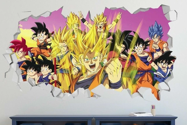 GOKU ALL FORMS Dragon Ball Custom Wall Decals 3D Wall Stickers Art LS63 ...