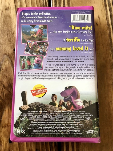 BARNEY - BARNEYS Great Adventure: The Movie VHS, 1998 clam shell case ...