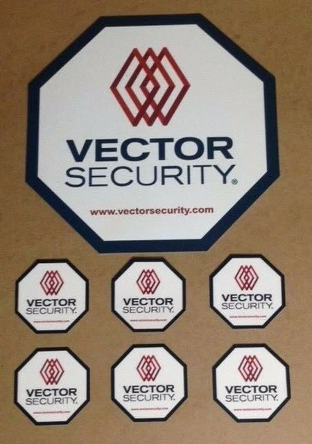 1 REFLECTIVE VECTOR SECURITY YARD SIGN + 6 Door/Window Decals **BRAND ...