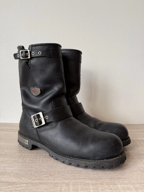 RED WING 988 Black Steel Toe Motorcycle Engineer Work Boots Mens 13 B ...