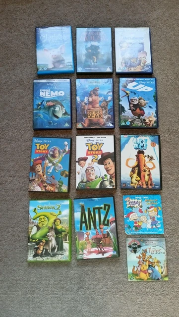 13 CHILDRENS DVD'S Toy Story/Ice Age/Shrek 2/Antz/Up/Nemo/Brother Bear ...