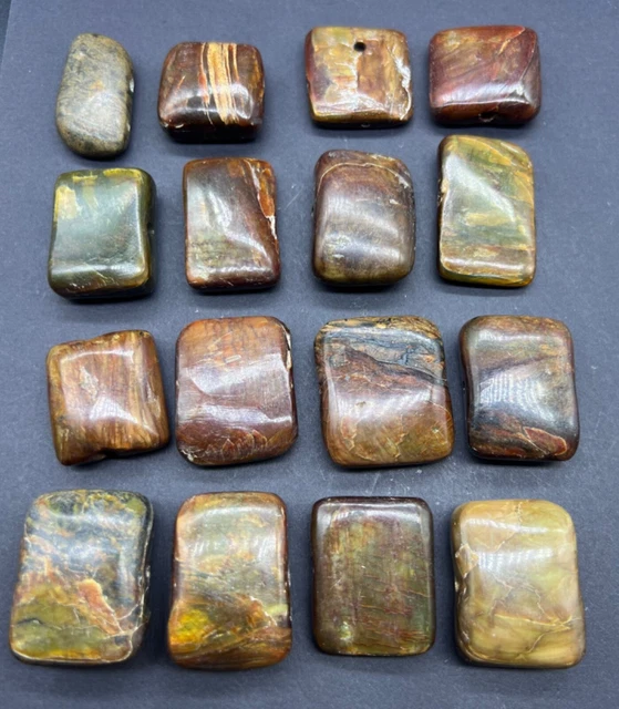 COLLECTION OF 16 Pics Rare Ancient Old Natural Jasper Tiger Stone ...