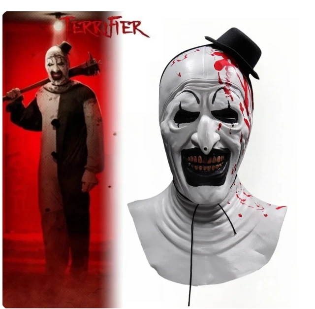 HALLOWEEN TERRIFIER MASK Killer Art The Clown Scary Joker Latex Full ...