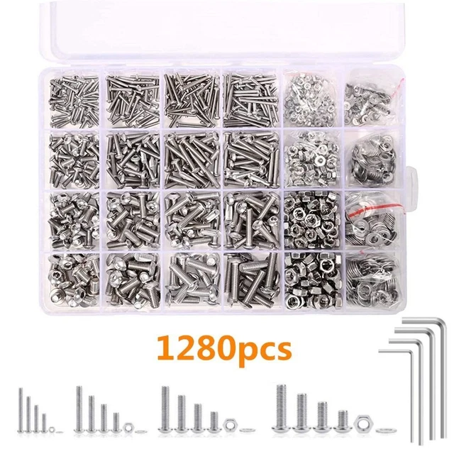1280PCS M2 M3 M4 M5 Metric Screw Assortment Communication Products $43.26 - PicClick AU