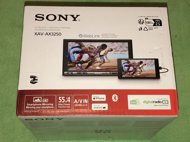 SONY XAV-AX3250 APPLE CarPlay Android Auto DAB Stereo WebLink Bluetooth ...