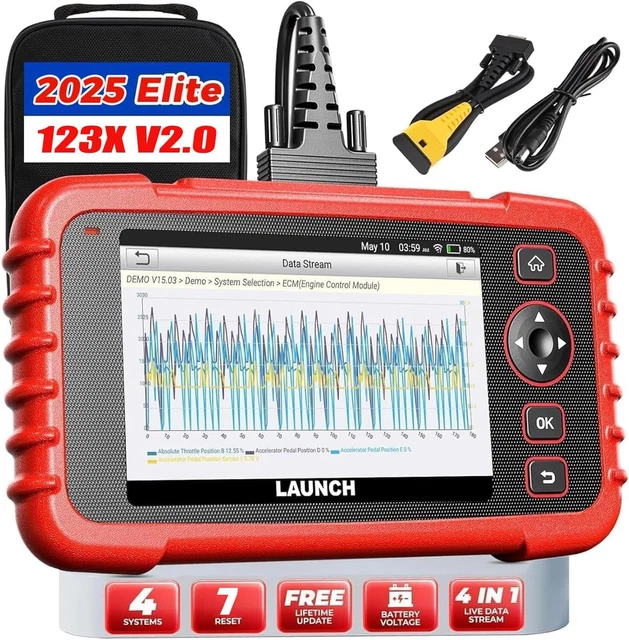 2025 LAUNCH X431 CRP123X V2.0 PRO OBD2 Diagnóstico Coche Escáner ABS ...