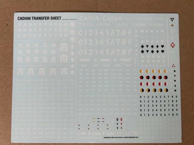 CADIAN TRANSFER SHEET Astra Militarum Decal Warhammer 40k £1.13 ...